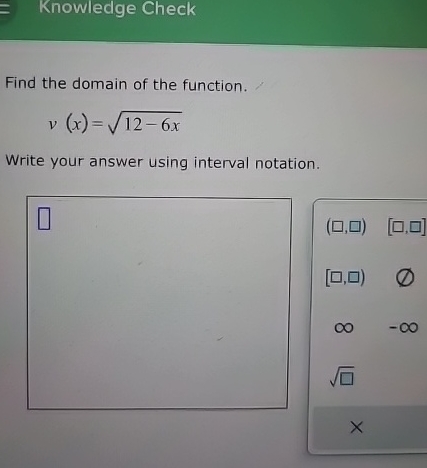 Solved Knowledge CheckFind the domain of the | Chegg.com