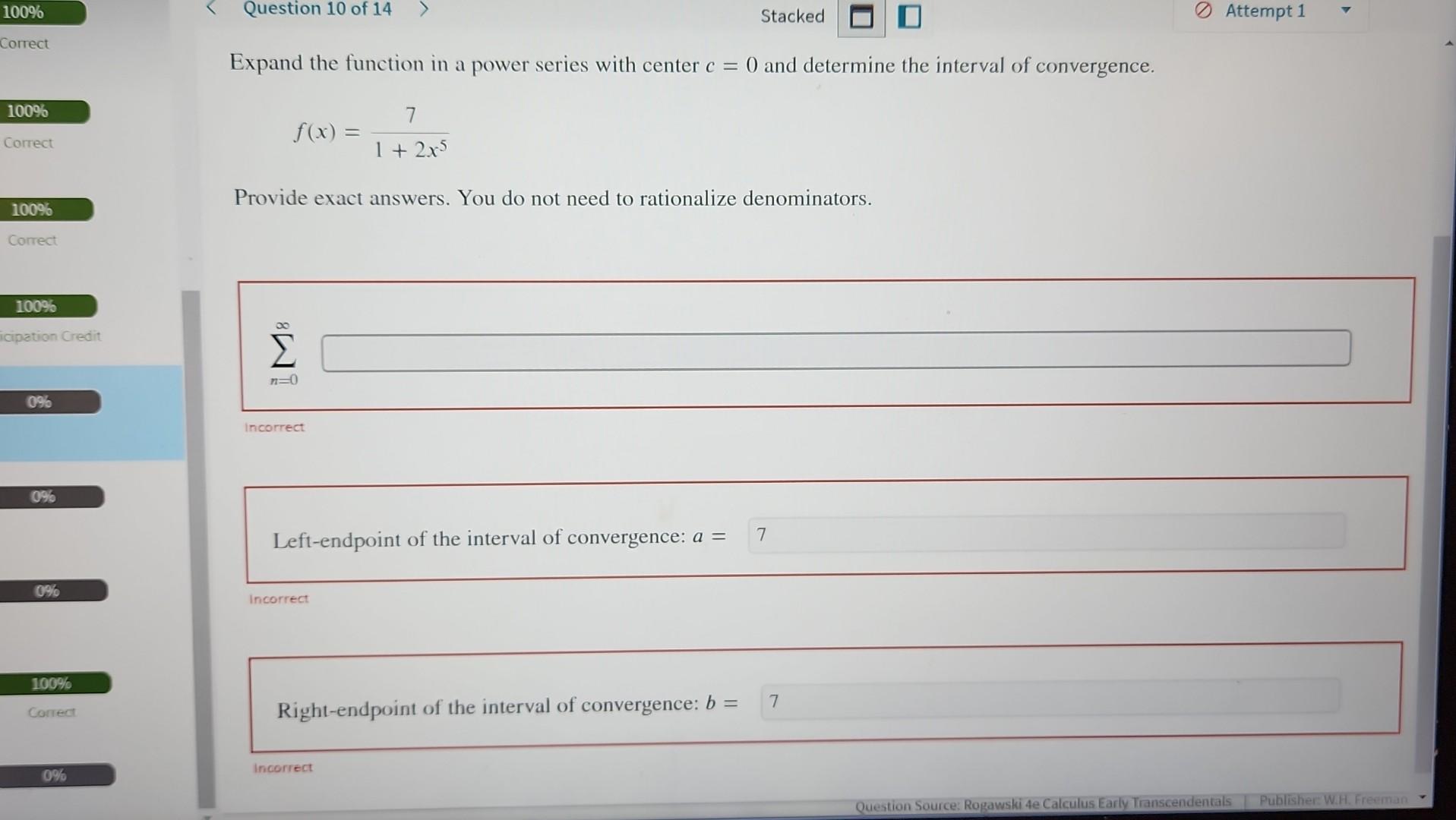 Solved Expand the function in a power series with center c=0 | Chegg.com
