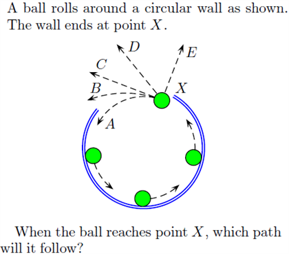 Solved A ball rolls around a circular wall as shown. The | Chegg.com