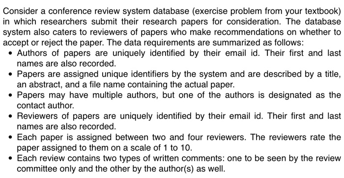 Solved Consider a conference review system database | Chegg.com