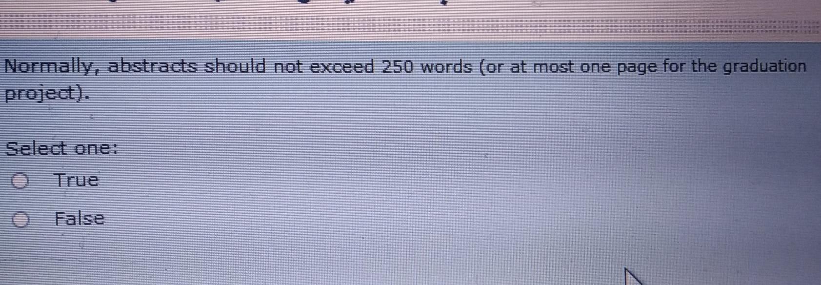 Solved Normally, abstracts should not exceed 250 words (or | Chegg.com