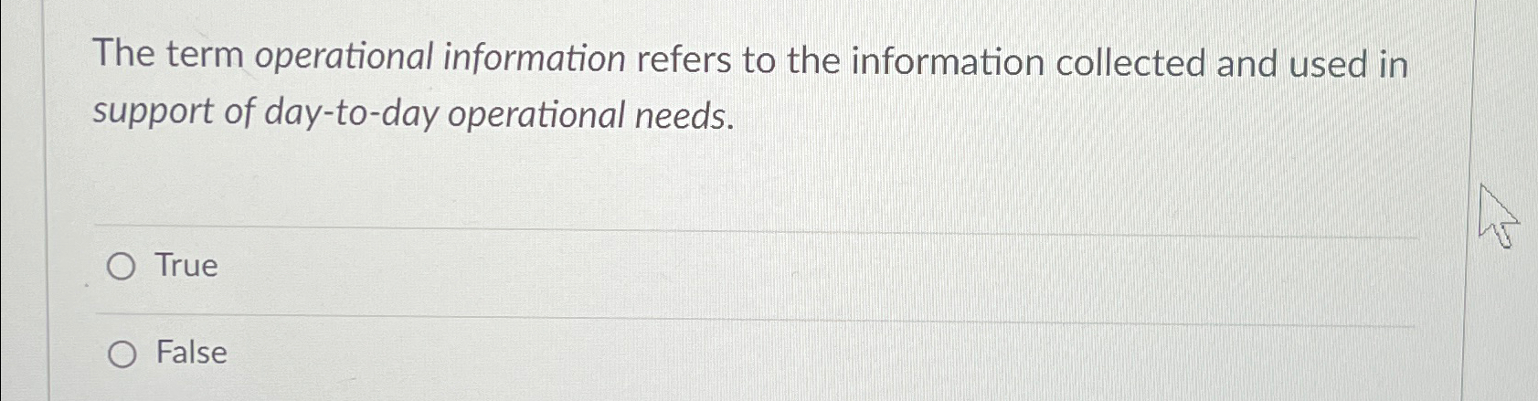 Solved The term operational information refers to the | Chegg.com