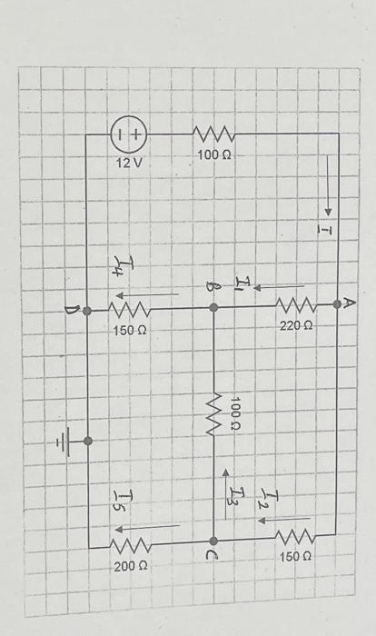 Solved find the currents (I),(I1),(I2),(I3),(I4),(I5) and | Chegg.com