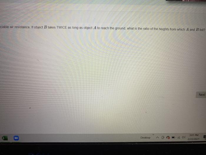 Solved Part A Two identical objects A and B fall from rest | Chegg.com