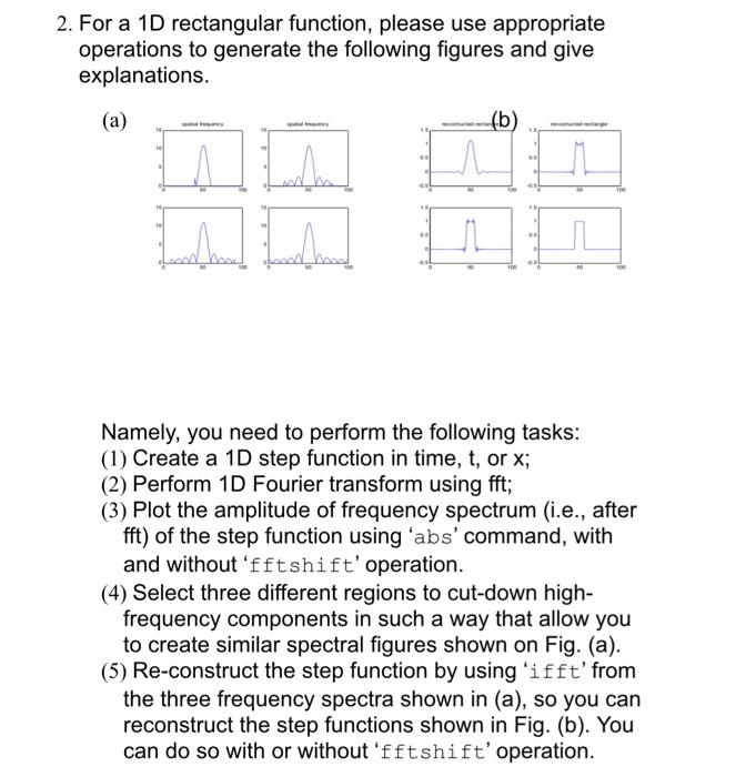Solved For A 1d Rectangular Function Please Use Appropriate 4505