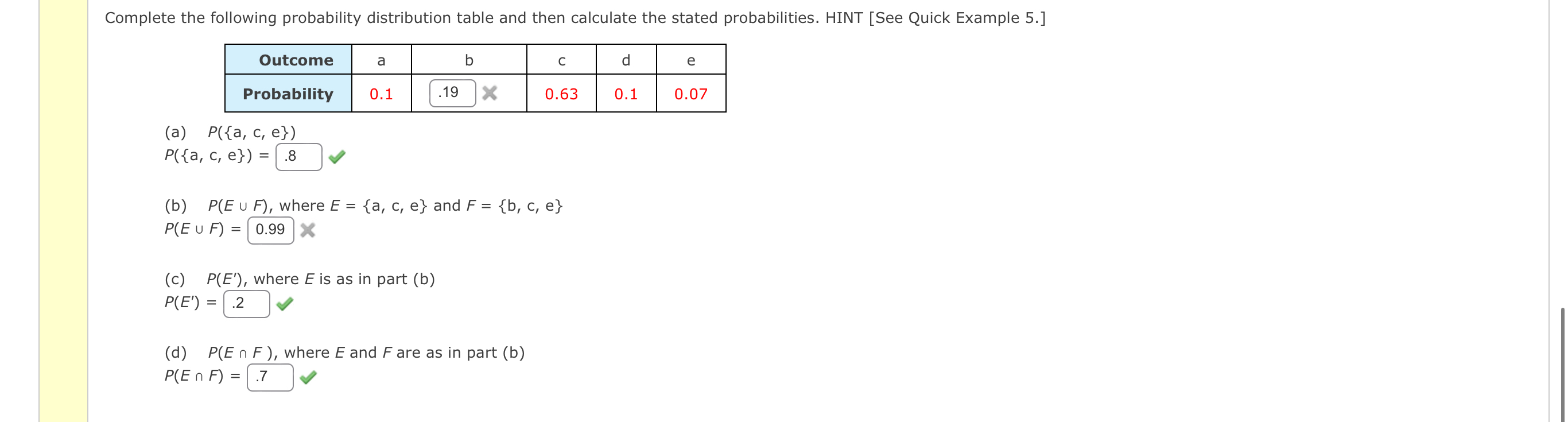 Solved Complete the following probability distribution table | Chegg.com