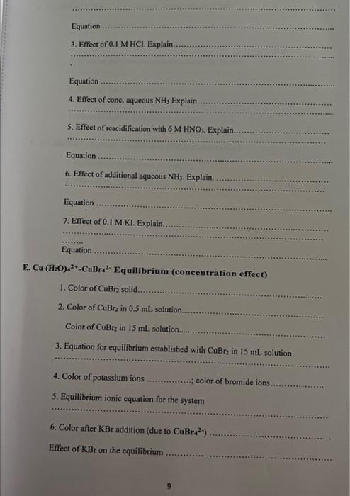 Solved A. Saturated NaCl Solution 1. Results of conc. HCl | Chegg.com