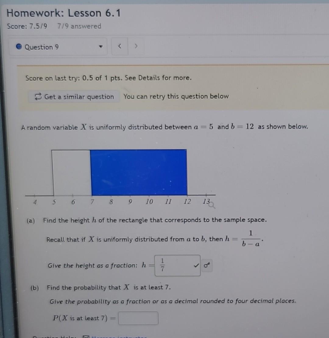 Solved Homework: Lesson 6.1 Score: 7.5/97/9 answered Score | Chegg.com