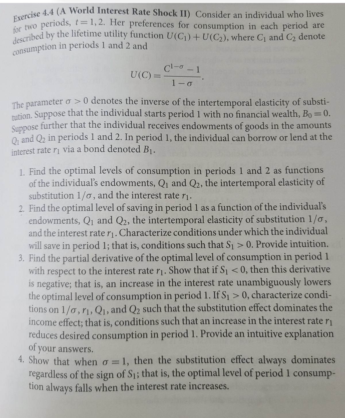 Solved Exercise 4.4 (A World Interest Rate Shock II) | Chegg.com