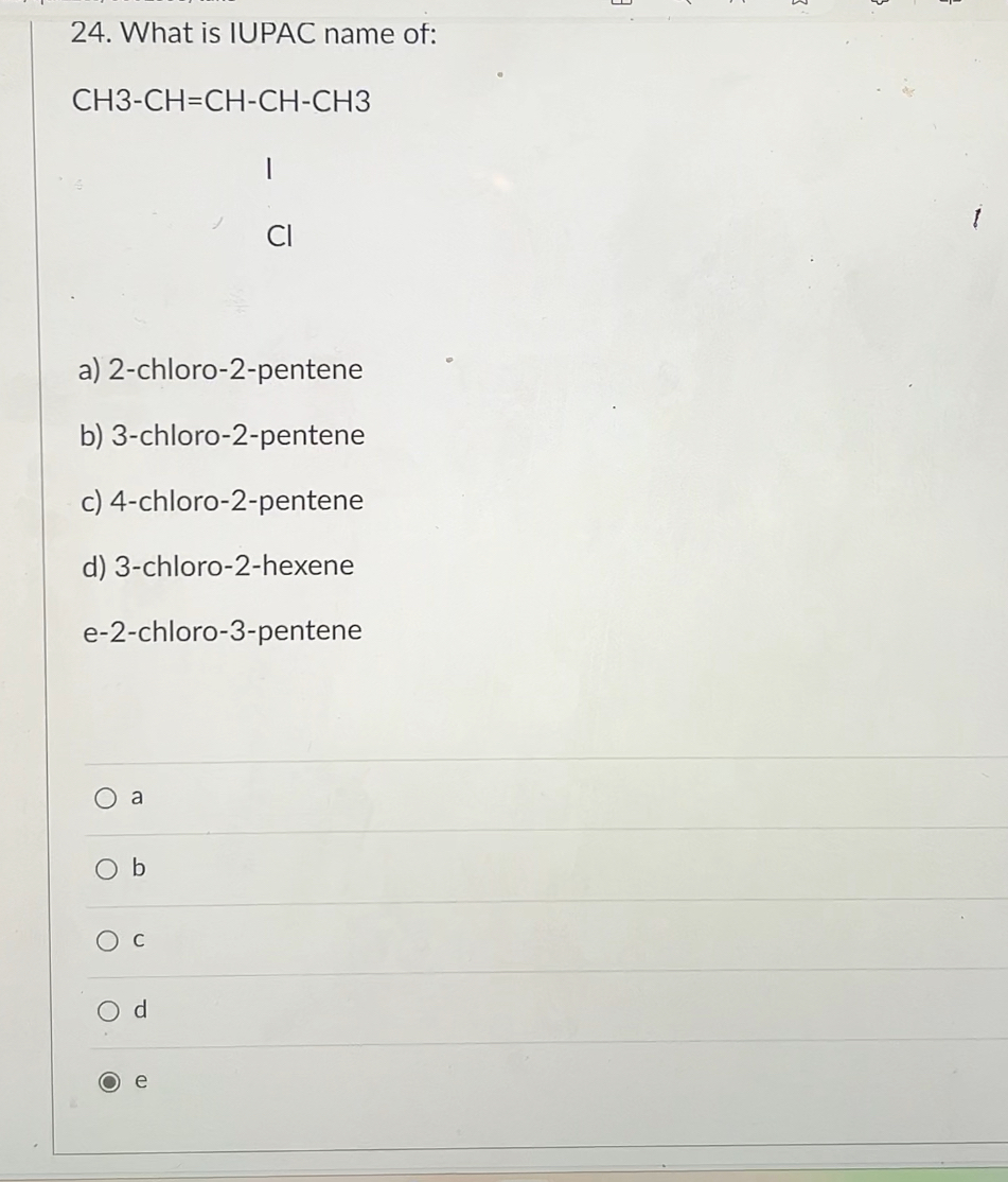 What is IUPAC name | Chegg.com