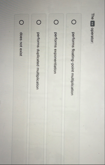 Solved The ﻿operator:performs floating-point | Chegg.com