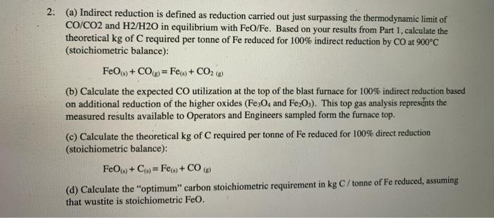 2. (a) Indirect reduction is defined as reduction | Chegg.com