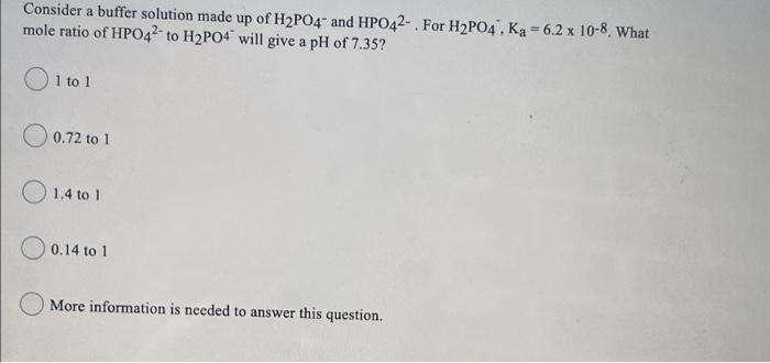 Solved Consider a buffer solution made up of H2PO4- and | Chegg.com