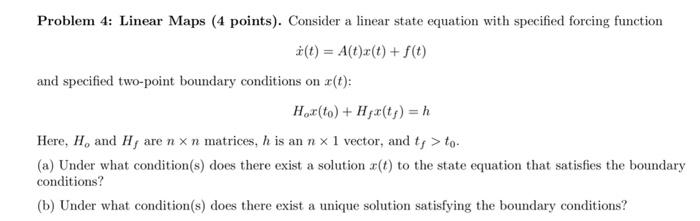 Solved Problem 4: Linear Maps (4 points). Consider a linear | Chegg.com