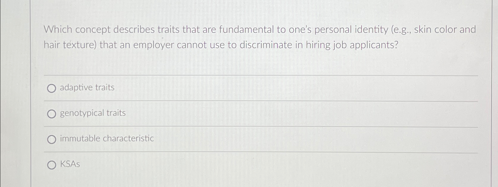 Solved Which concept describes traits that are fundamental | Chegg.com