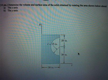 Solved Determine the volume and surface area of the solid | Chegg.com