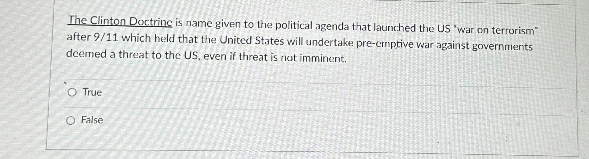 Solved The Clinton Doctrine is name given to the political | Chegg.com