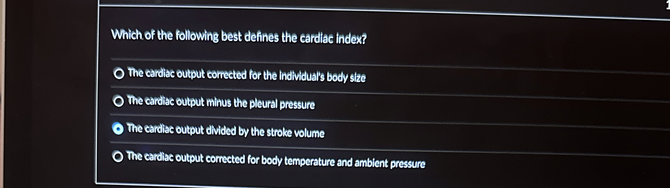 Solved Which of the following best defines the cardlac | Chegg.com