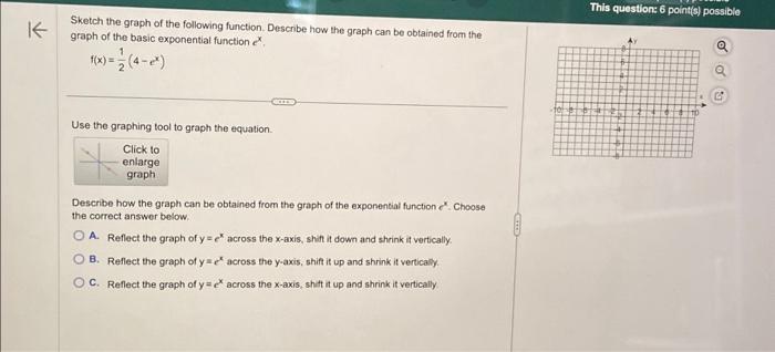Solved graph of the basic exponential function ex This | Chegg.com