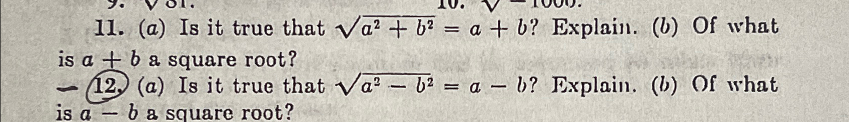 Solved (a) ﻿Is it true that a2-b22=a-b ? ﻿Explain. (b) ﻿Of | Chegg.com