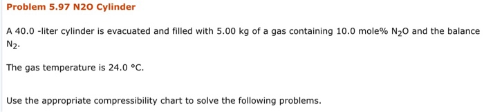 Solved Problem 5.97 N20 Cylinder A 40.0-liter cylinder is | Chegg.com