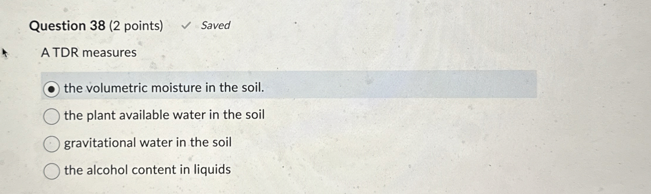 Solved Question 38 (2 ﻿points)SavedA TDR measuresthe | Chegg.com