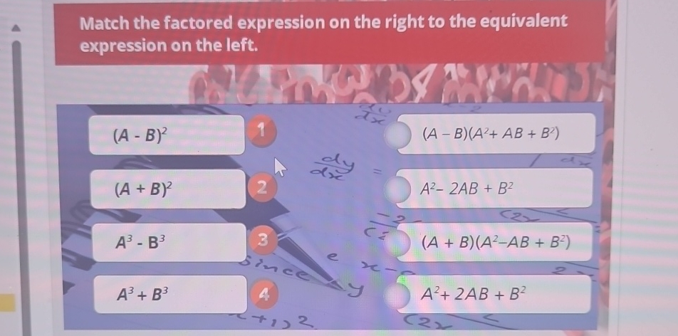 Solved Match the factored expression on the right to the | Chegg.com
