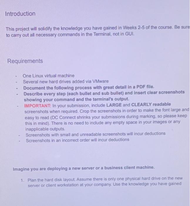 Introduction This project will solidify the knowledge | Chegg.com