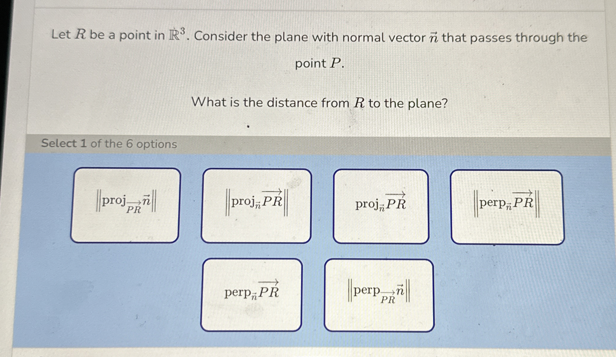 Solved Let R ﻿be a point in R3. ﻿Consider the plane with | Chegg.com