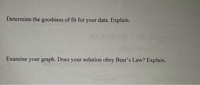 Solved Determine the goodness of fit for your data. Explain. | Chegg.com