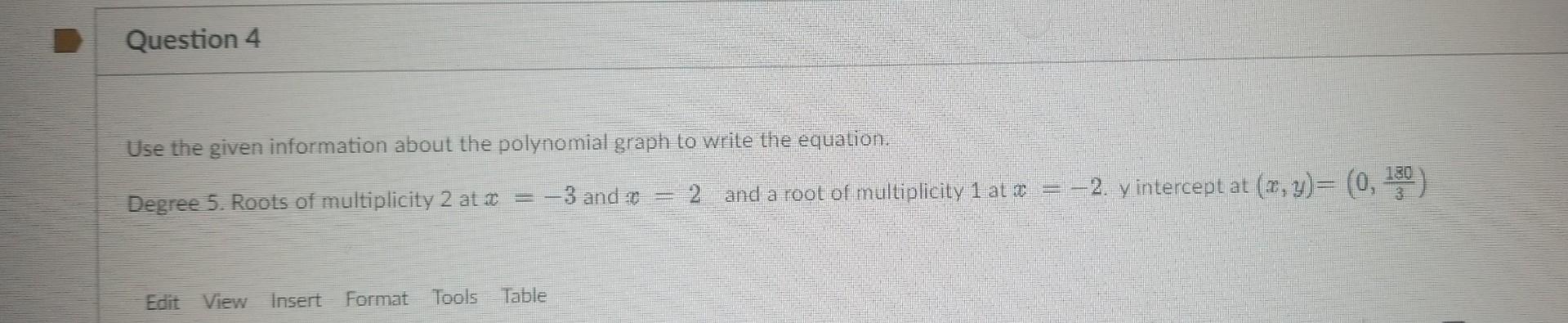 Solved Use the given information about the polynomial graph | Chegg.com