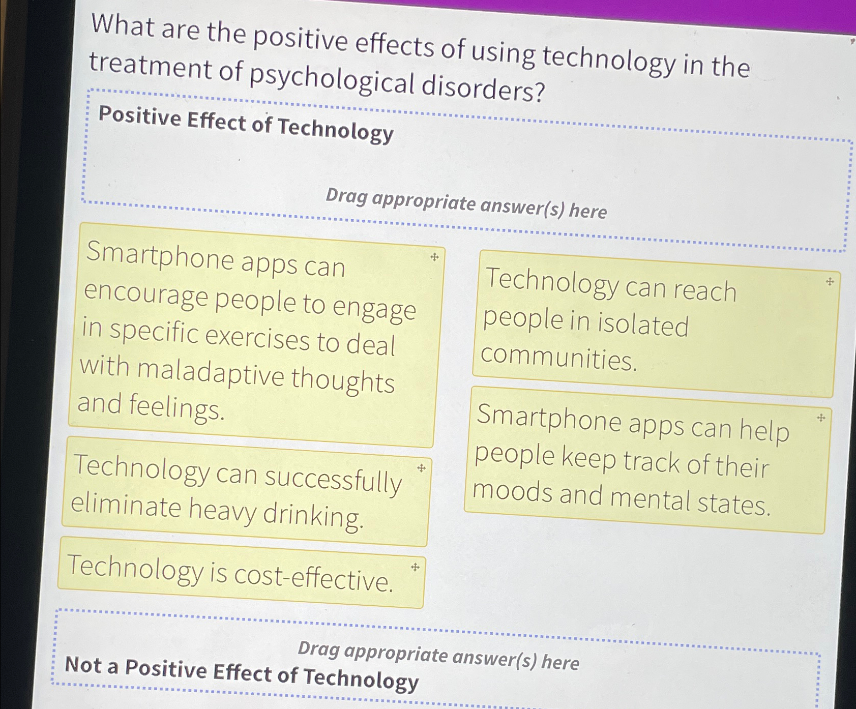 Solved What are the positive effects of using technology in | Chegg.com