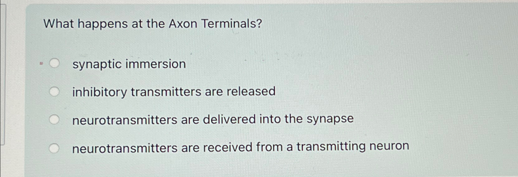 Solved What happens at the Axon Terminals?synaptic | Chegg.com