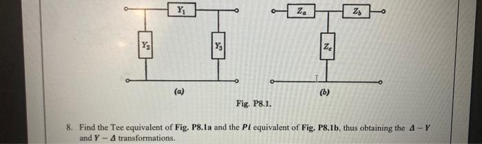 Solved 8. Find the Tee equivalent of Fig. P8.1 a and the Pi | Chegg.com