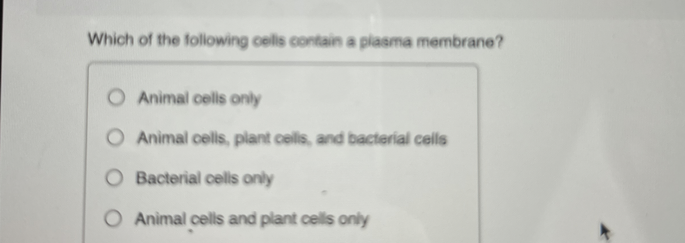 Solved Which of the following celis contain a plasma | Chegg.com