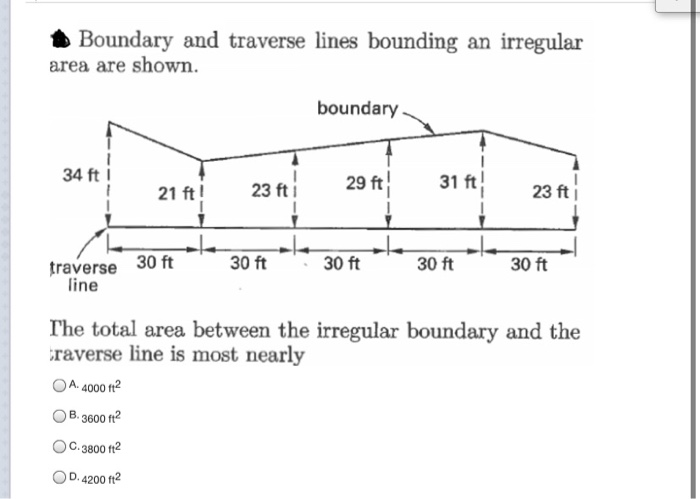 Solved Boundary and traverse lines bounding an irregular | Chegg.com