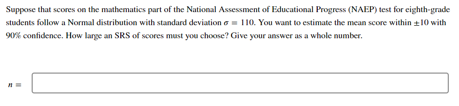 Solved Suppose that scores on the mathematics part of the | Chegg.com