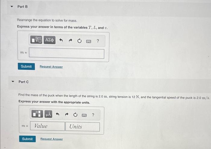 Solved An ice puck of mass m revolves on an icy sutace in a | Chegg.com
