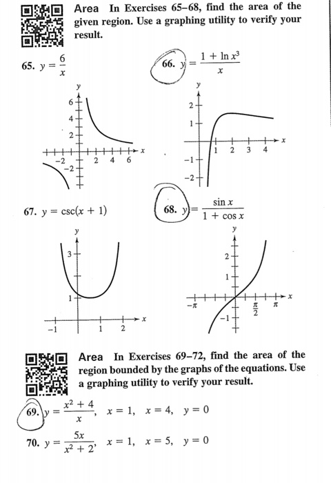 Solved ONO W e Area In Exercises 65-68, find the area of the | Chegg.com