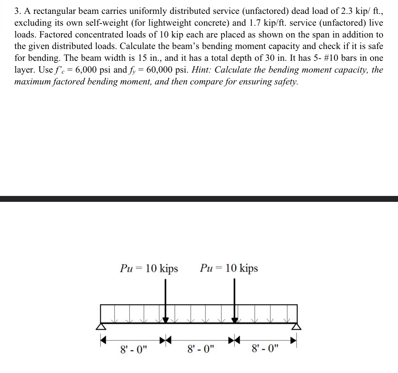 A rectangular beam carries uniformly distributed | Chegg.com