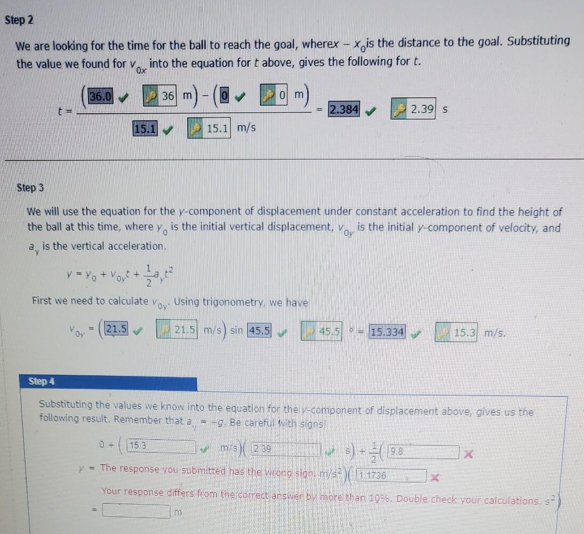 Solved A place kicker must kick a football from a point 36.0 | Chegg.com