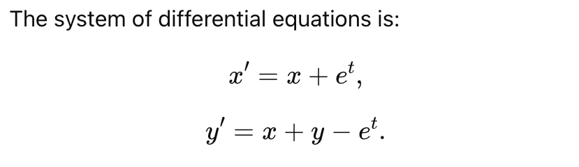Solved The system of differential equations | Chegg.com