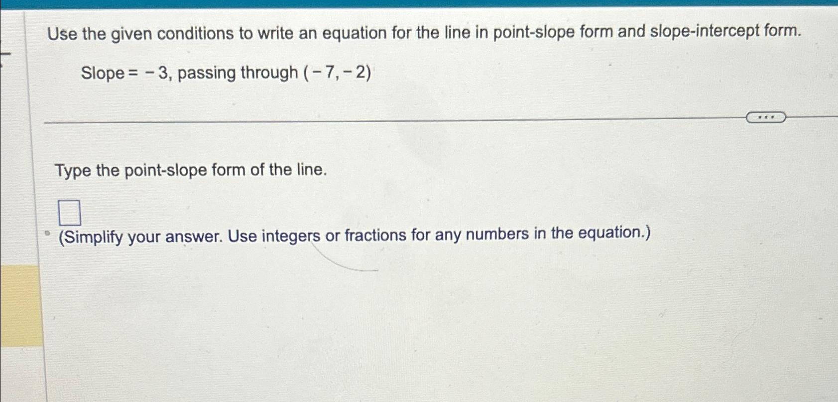 Solved Use the given conditions to write an equation for the | Chegg.com
