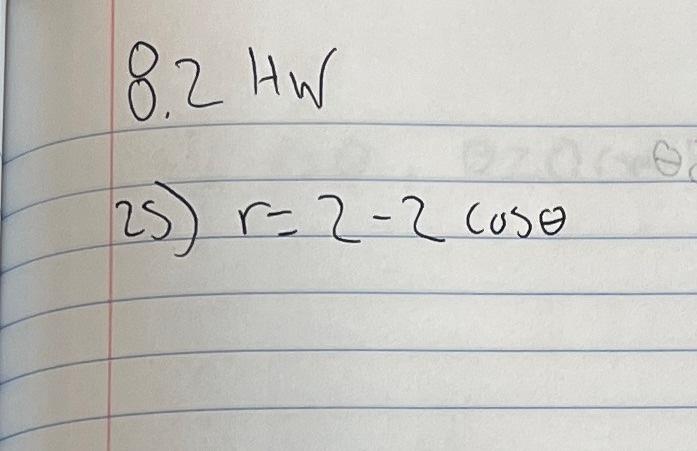 8.2HW 25) r=2−2cosθ | Chegg.com