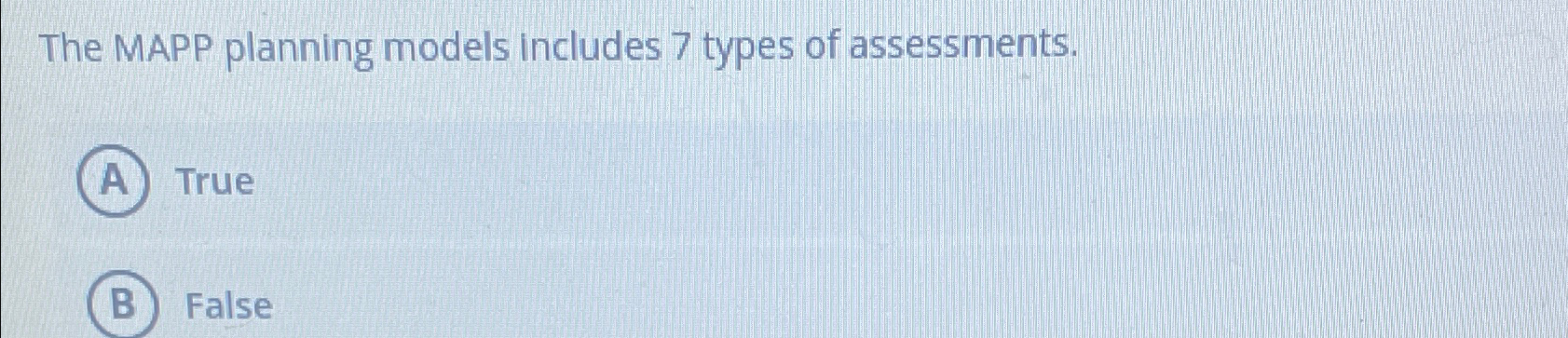 Solved The MAPP planning models includes 7 ﻿types of | Chegg.com