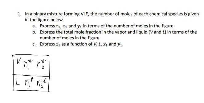 Solved 1. In a binary mixture forming VLE, the number of | Chegg.com