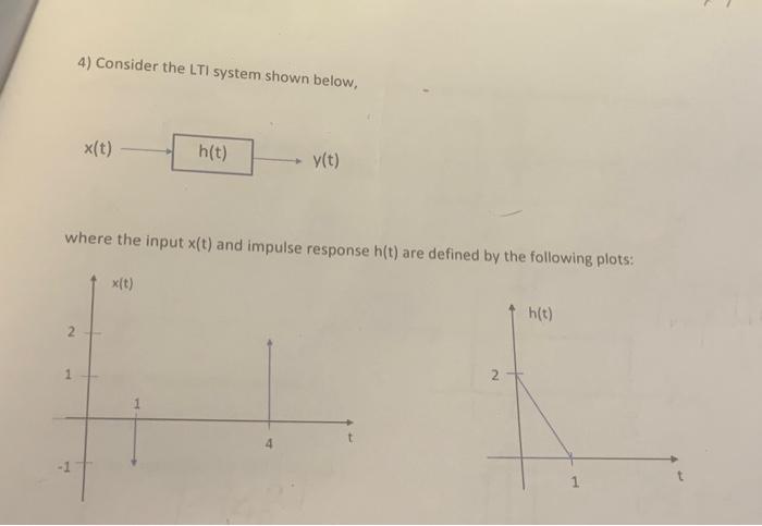 Solved 4) Consider the LTI system shown below, Where the | Chegg.com