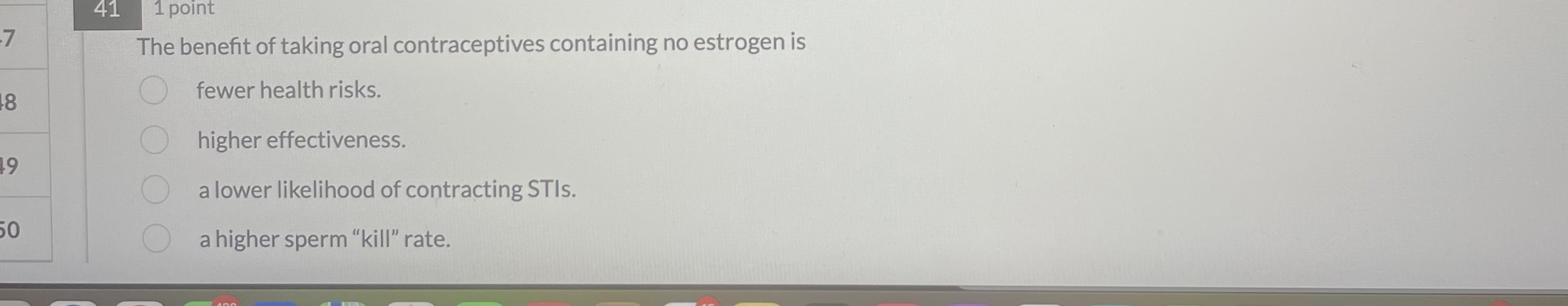 Solved The benefit of taking oral contraceptives containing | Chegg.com