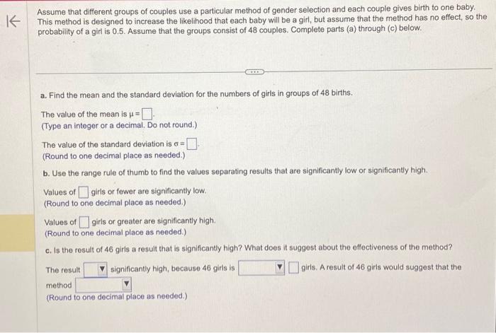 Solved Assume that different groups of couples use a | Chegg.com