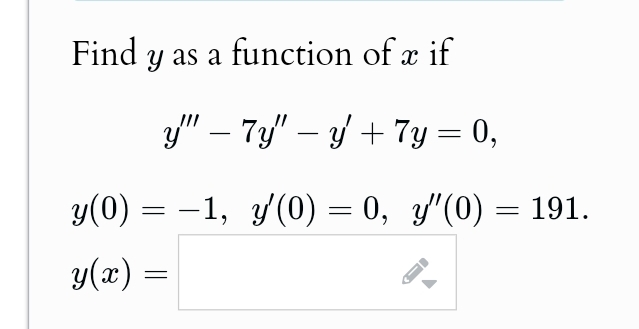 Solved Find y ﻿as a function of x | Chegg.com